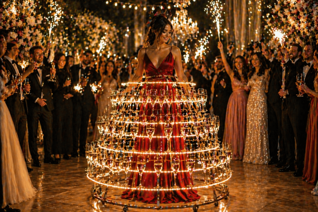 Robe à champagne mariage Delémont – Animation élégante